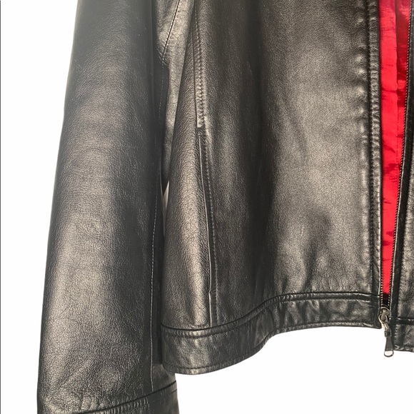 Ralph Lauren | Jackets & Coats | Ralph Lauren Black Leather Jacket Red ...